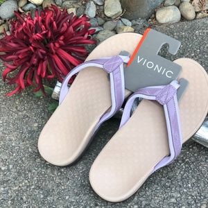 Vionic | Shoes | Vionic Lavender Purple Toe Post Sandals Flip Flops ...